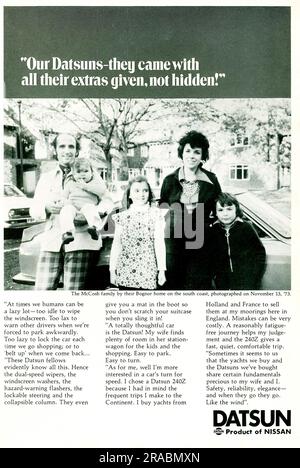 Datsun advert in a Natgeo magazine January 1979 Stock Photo - Alamy