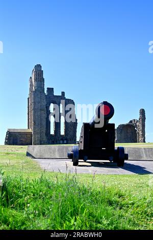 Tynemouth Priory and Castle grounds with a marvellous old black powder ...