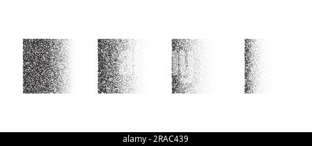 Fading square gradient set. Black dotted texture element collection ...