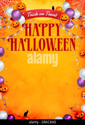 Happy Halloween Poster Template illustration Stock Vector Image & Art ...