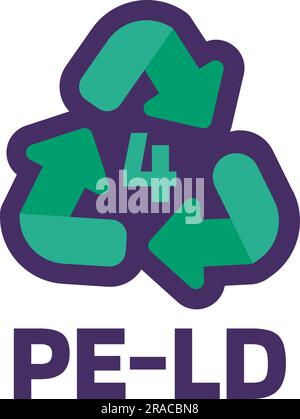 PE-LD plastic recycling code icon set. Plastic recycling symbols 04 PE-LD. Mobius Strip plastic ...