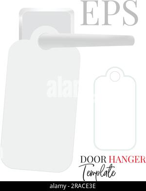 Door hanger, die cut template. Hanger display vector. Blank white clear ...