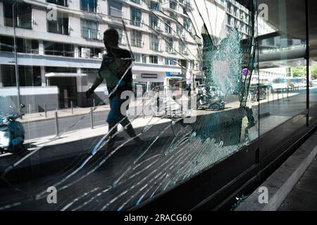 Marseille, France. 02nd July, 2023. A young woman captures the ...