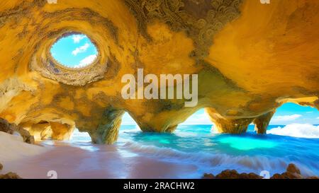 The Stone arch with red pebble at the top at the beach Stock Photo - Alamy