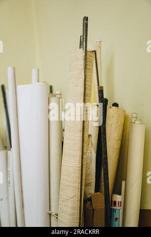 detail of old maps in the underfunded classroom Stock Photo - Alamy