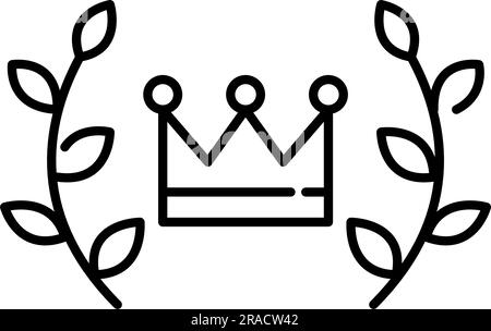 King crown in laurel bush. Premium luxury customer service. Pixel ...
