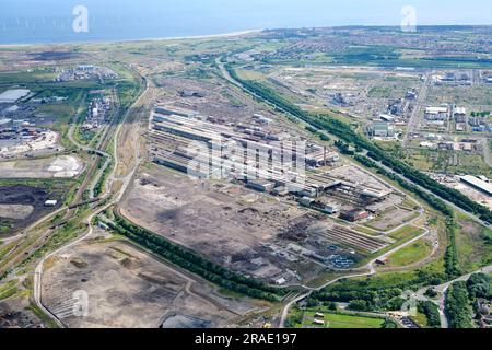 An aerial photograph of the Former British Steel site, at Teeside south ...