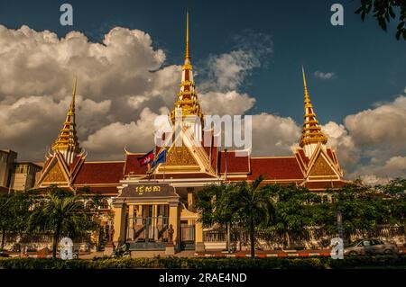 The National Assembly Building during monsoon season. Phnom Penh ...