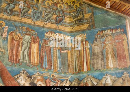 Exterior fresco with scene of the Last Judgement, frescoes, fresco ...