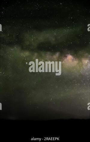 The Milky Way galaxy core in natural color in the night sky Stock Photo ...