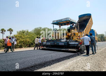 Road construction under process, Tamil Nadu, South India, India, Asia ...