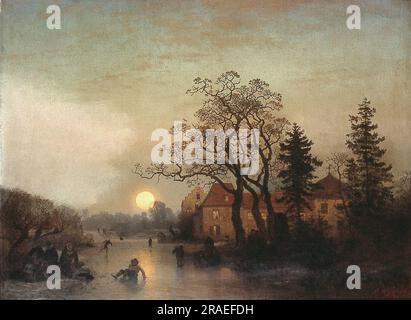Winter Landscape 1858 by Andreas Achenbach Stock Photo - Alamy