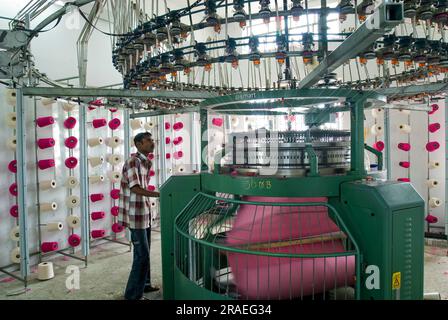 Knitting in a garment industry, Tiruppur Tirupur, Tamil Nadu, South ...