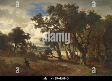 Hunter in landscape 1854 by Andreas Achenbach Stock Photo - Alamy