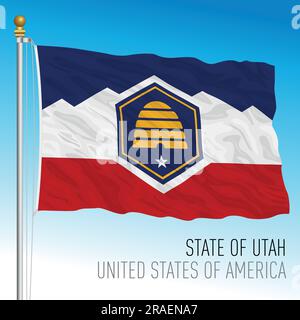 Utah new federal state flag, year 2023, United States, vector ...