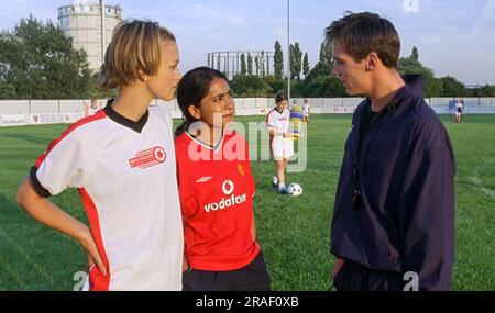 KEIRA KNIGHTLEY, PARMINDER NAGRA, JONATHAN RHYS MEYERS, BEND IT LIKE BECKHAM, 2002 Stock Photo ...