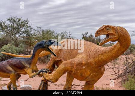 A Zupaysaurus rougieri attacks a Coloradisaurus brevis on the Triassic ...