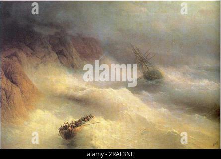 Tempest by cape Aiya 1875 by Ivan Aivazovsky Stock Photo - Alamy