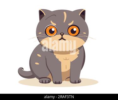 Cute Flat cat vector illustration Stock Vector Image & Art - Alamy