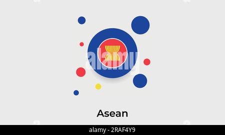 Asean flag bubble circle round shape icon vector illustration Stock ...
