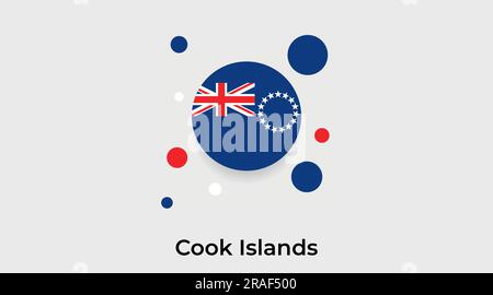 Cook Islands flag bubble circle round shape icon vector illustration ...