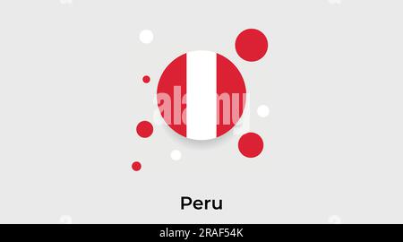 Peru flag bubble circle round shape icon vector illustration Stock ...