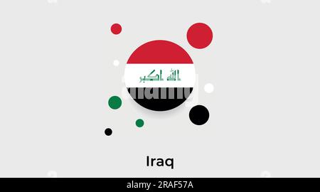 Iraq flag bubble circle round shape icon vector illustration Stock ...