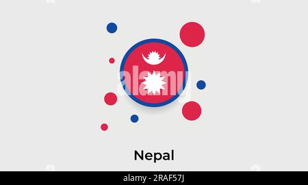 Nepal flag bubble circle round shape icon vector illustration Stock ...