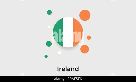 Ireland flag bubble circle round shape icon vector illustration Stock ...
