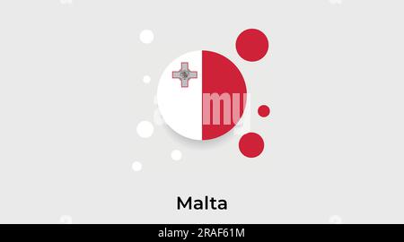 Malta flag bubble circle round shape icon vector illustration Stock ...