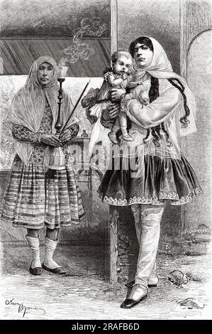 Muslim nanny, Shiraz. Fars Province, Persia, Iran. Persia, Chaldea and ...