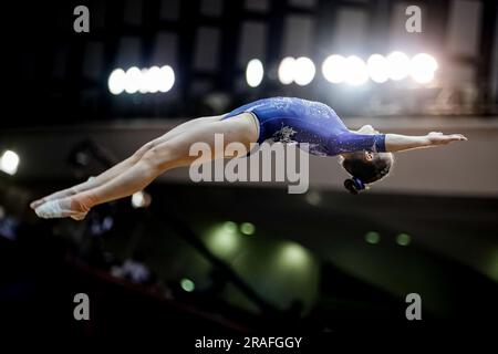 Anne-Marie Padurariu of Canada during balance beam for women at the ...