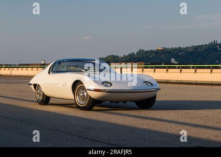 1963 Giugiaro Chevy Corvair Testudo on the helix access ramp of ...