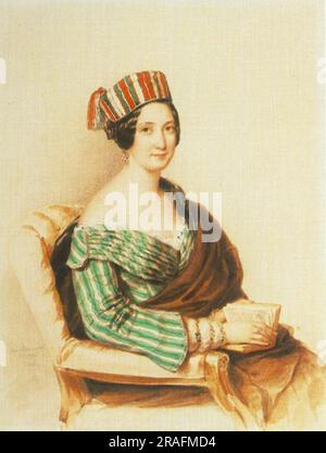 Woman in Striped Dress. 1844. Barabas, Miklos - Woman in Striped Dress ...