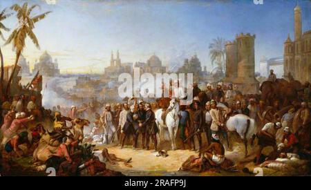 *The Relief of Lucknow* (1857) by Thomas Jones Barker depicts the heroic British relief forces ...