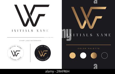 WF logo, WF Monogram, Initial WF Logo, Letter WF logo, Icon, Vector ...