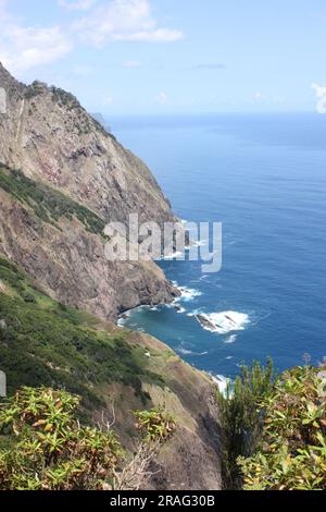 The north coast of Madeira looking westwards from the Boca do Risco ...