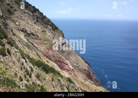 The north coast of Madeira looking westwards from the Boca do Risco ...