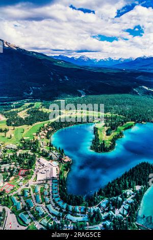 Aerial image of the Jasper National Park area, Alberta, Canada Stock ...