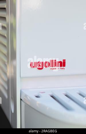 Tallinn, Estonia - June 30, 2023: Soft ice-cream machine Ugolini with ...