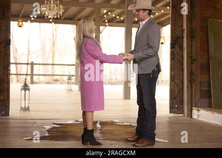 FARMER WANTS A WIFE, from left: 'farmer' Landon Heaton, Ashley Rader ...