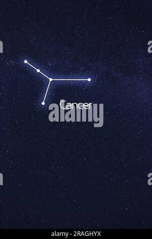 Cancer constellation. Stick figure pattern on black background Stock ...