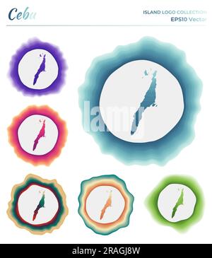 Cebu logo. Badge of the island. Layered circular sign around Cebu ...
