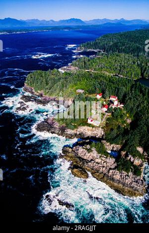 Aerial image of Cape Beale Lighthouse, Vancouver Island, BC, Canada ...