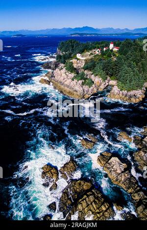 Aerial image of Cape Beale Lighthouse, Vancouver Island, BC, Canada ...