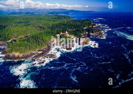 Aerial image of Cape Beale Lighthouse, Vancouver Island, BC, Canada ...