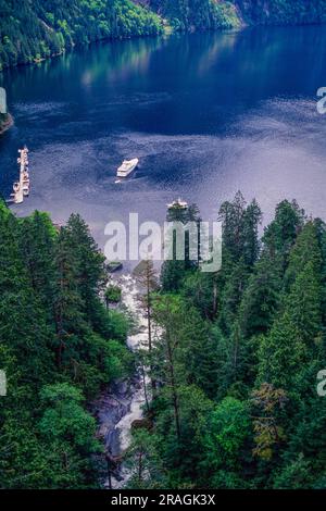 Aerial image of Chatterbox Falls, Princess Louisa Inlet, BC, Canada ...