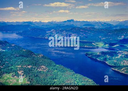 Aerial image of Discovery Passage, Inside Passage, BC, Canada Stock ...