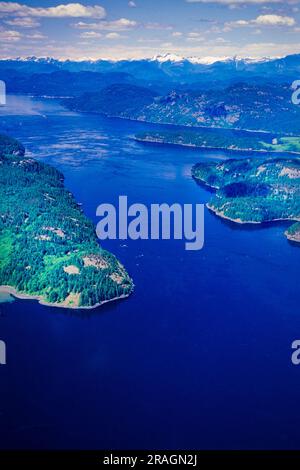Aerial image of Discovery Passage, Inside Passage, BC, Canada Stock ...