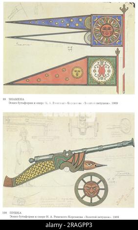 Sketch for the Opera, The Golden Cockerel, by Nikolai Rimsky-Korsakov ...